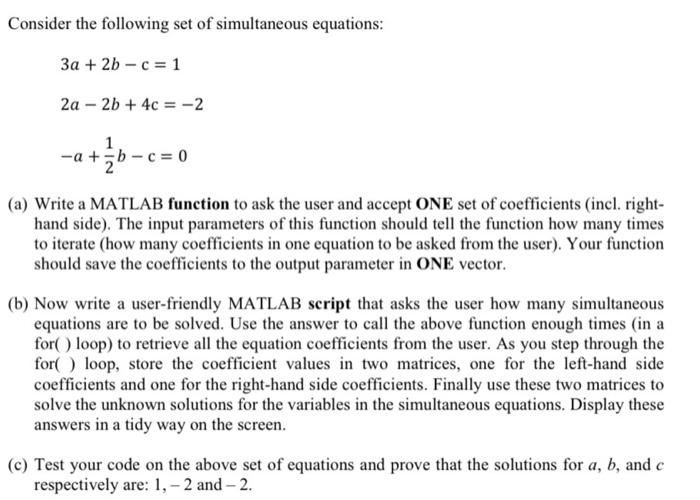 Solved Consider the following set of simultaneous equations: | Chegg.com