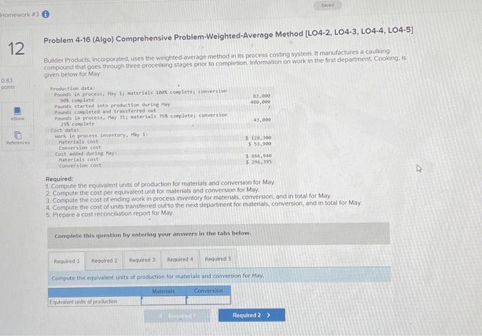 Solved Problem 4-16 (Algo) Comprehensive | Chegg.com