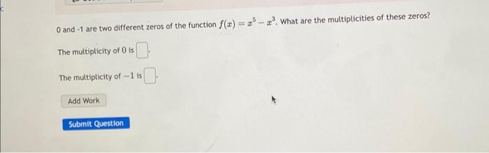 Solved 0 and -1 are two different zeros of the function | Chegg.com
