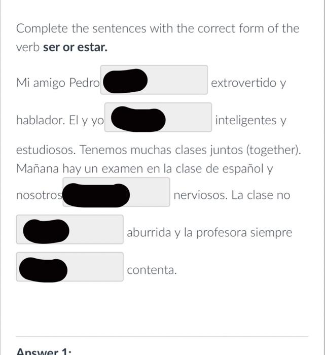 Complete the sentences with the correct form of the | Chegg.com