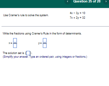 Use Cramer's rule to solve the | Chegg.com