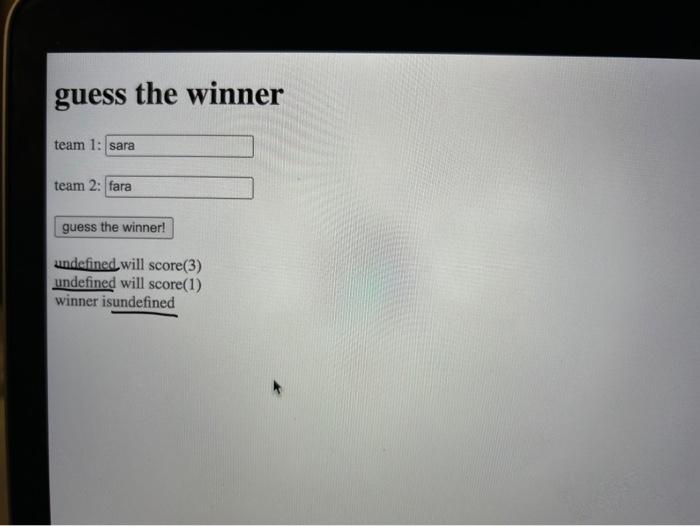 Solved i dont know where my code went wrong it isnt picking | Chegg.com