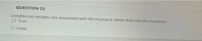 Solved QUESTION 23 Conditional receipts are associated with | Chegg.com