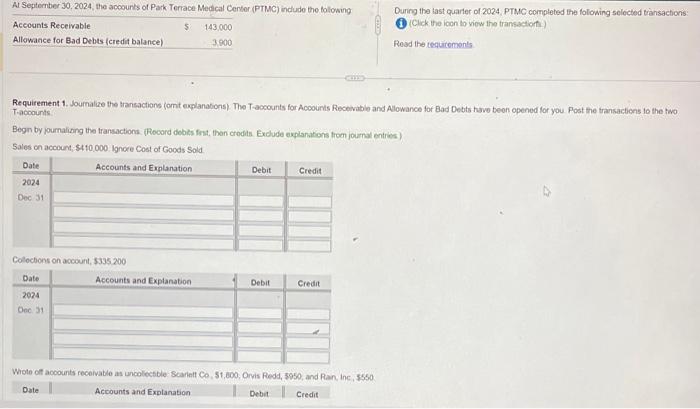 Solved Requirements 1. Journalize the transactions (omit | Chegg.com