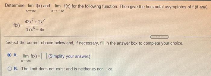 Solved Determine lim f(x) and lim f(x) for the following | Chegg.com