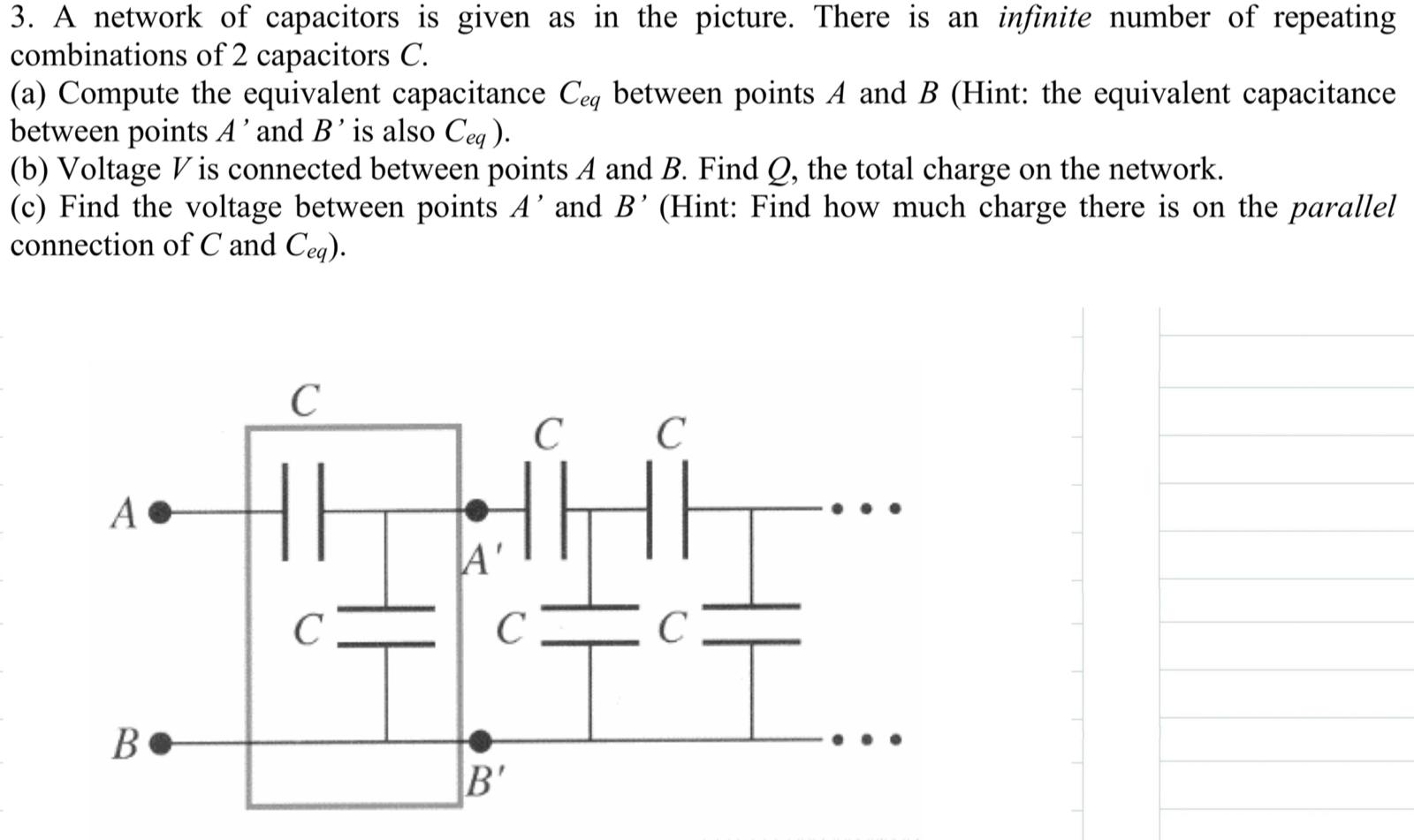 Solved A network of capacitors is given as in the picture. | Chegg.com