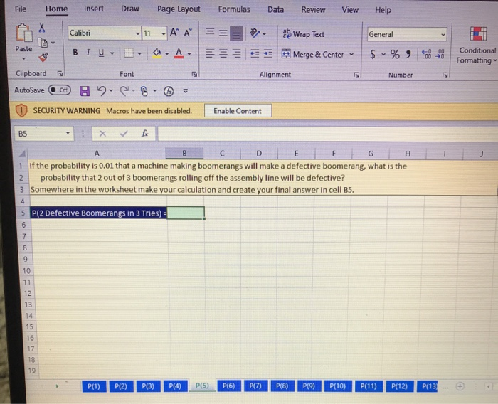 Solved File Home Insert Draw Page Layout Formulas Data | Chegg.com