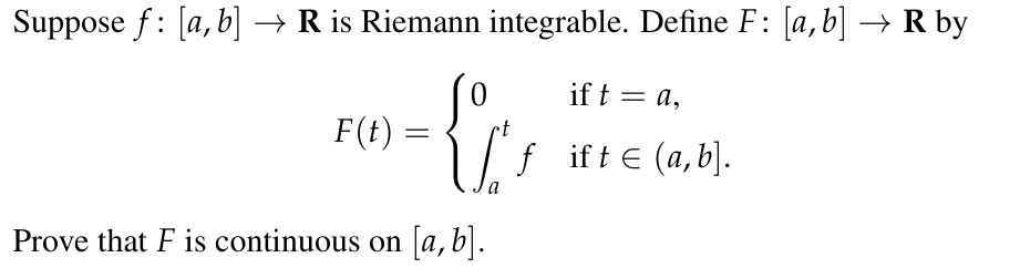 Solved Suppose f:[a,b]→R ﻿is Riemann integrable. Define | Chegg.com
