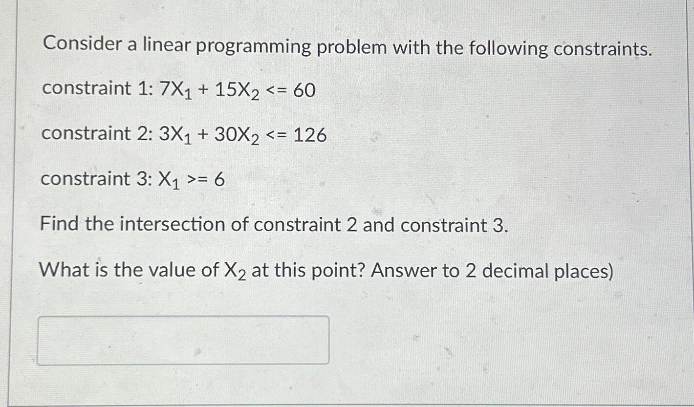 Solved Consider a linear programming problem with the | Chegg.com