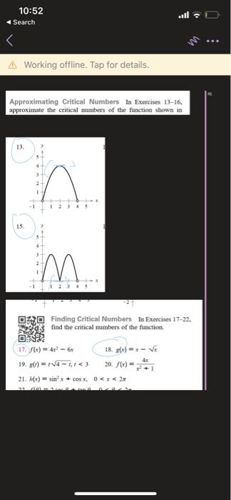 Solved 10:52 Search m Working offline. Tap for details. | Chegg.com