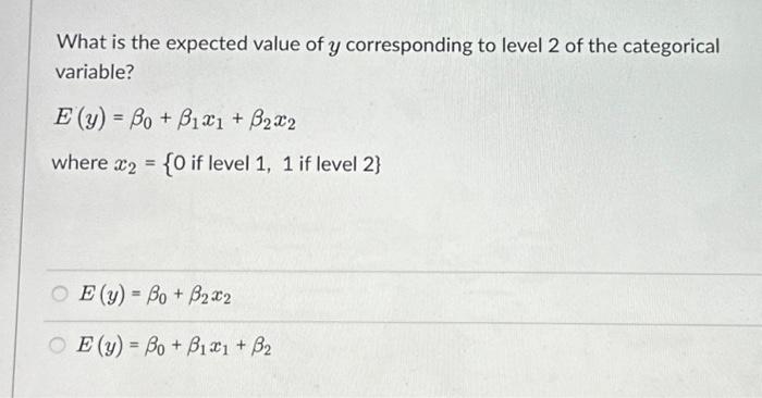 Solved What is the expected value of y corresponding to | Chegg.com