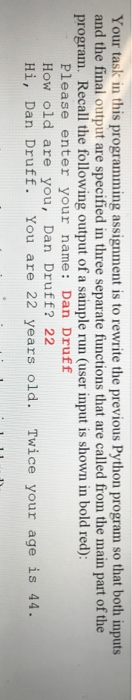 Solved Your task in this programming assignment is to | Chegg.com