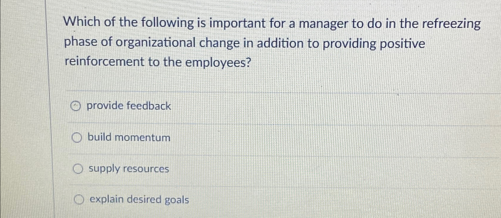 Solved Which of the following is important for a manager to | Chegg.com