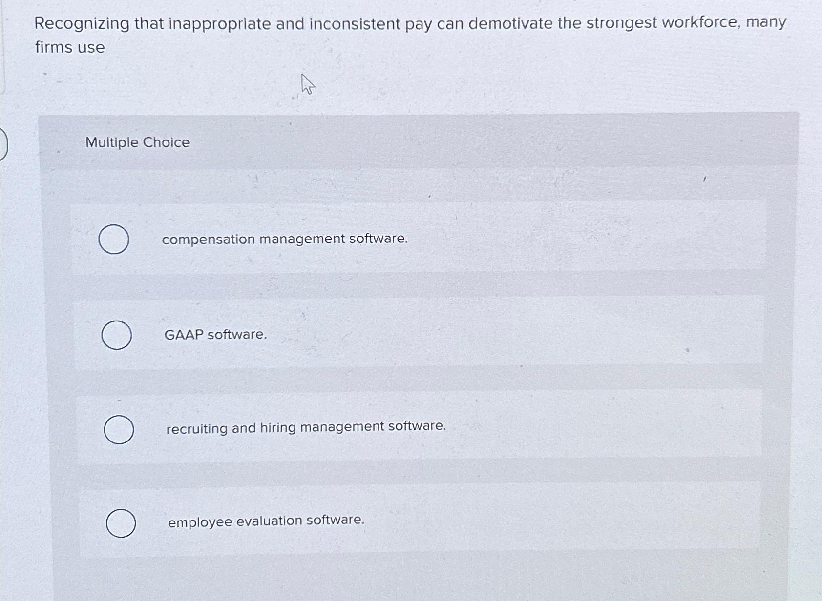 Solved Recognizing that inappropriate and inconsistent pay | Chegg.com