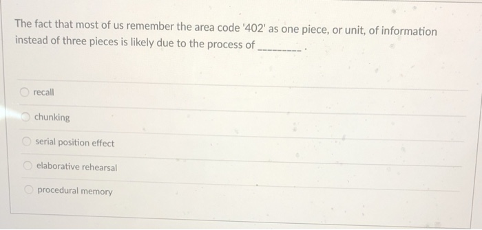 Solved The fact that most of us remember the area code '402' | Chegg.com