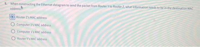 Solved 5 When Constructing The Ethernet Datagram To Send