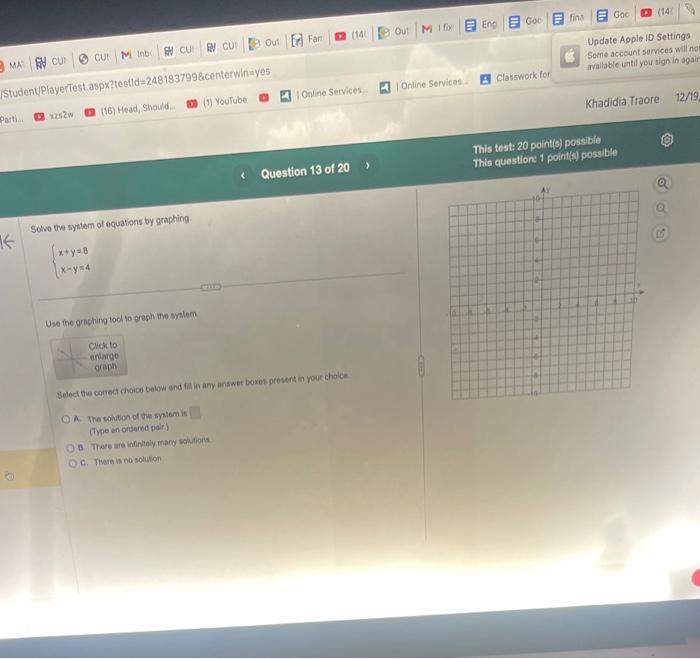 Solved Solve twe syntem of equations by graphing. | Chegg.com