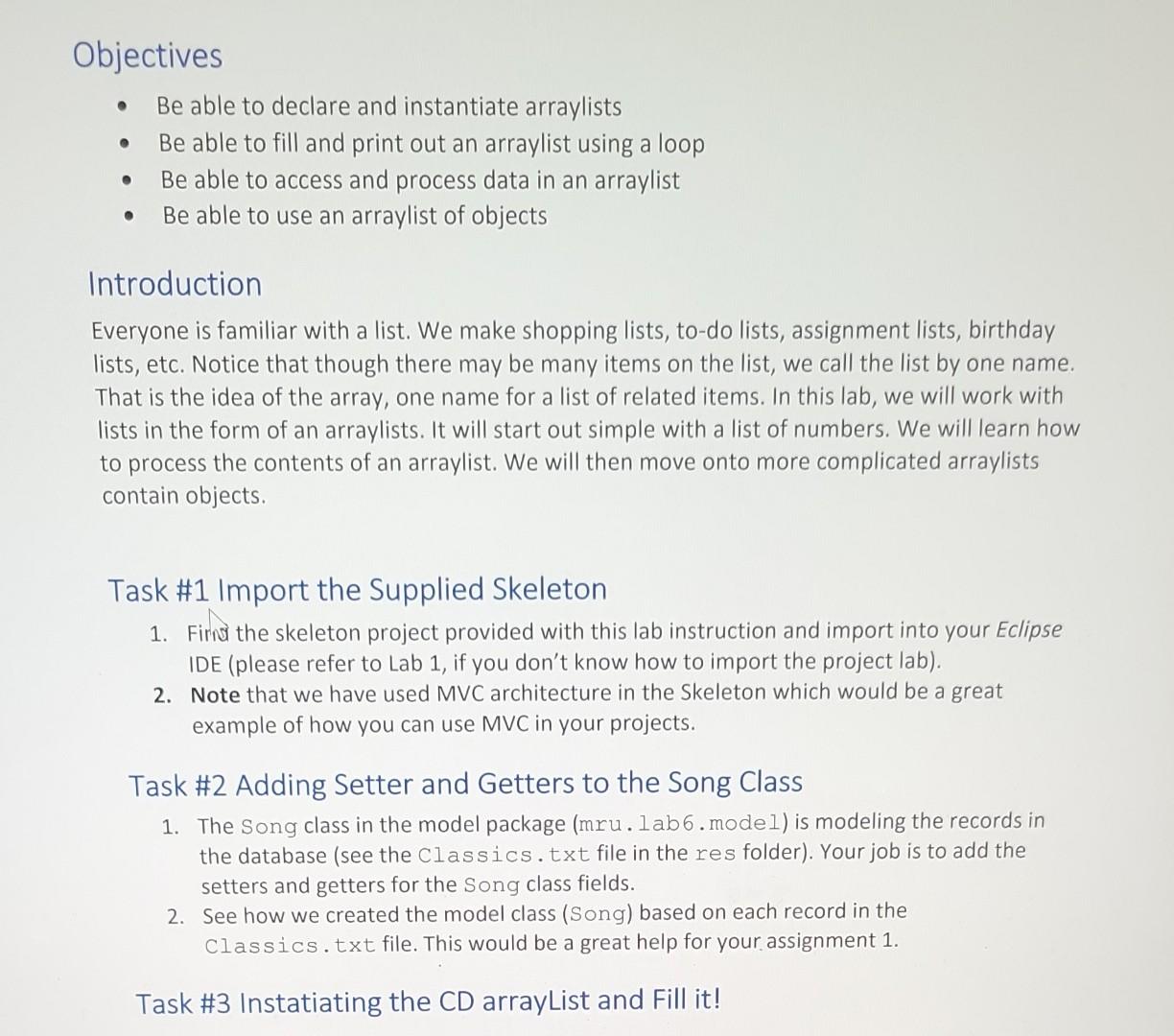 1. Instantiate the ArrayList in the CompactDisk | Chegg.com