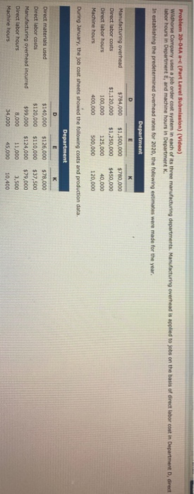 Solved Problem 20-04A - (Part Level Submission) (Video) | Chegg.com