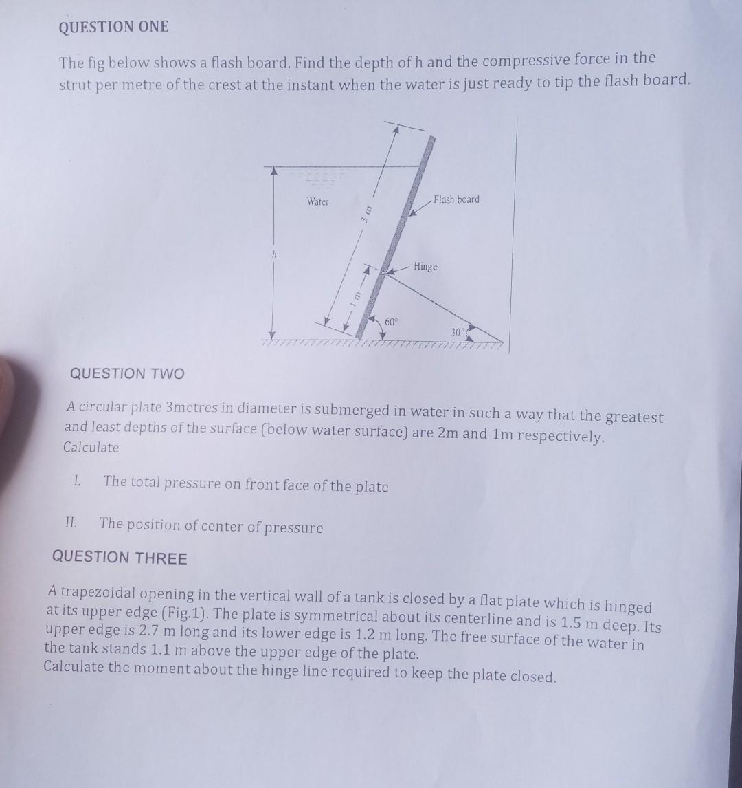 Solved QUESTION ONE The fig below shows a flash board. Find | Chegg.com