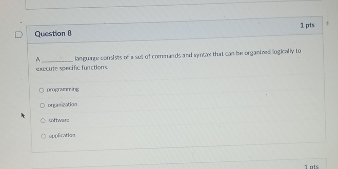 Solved Question 81 ﻿ptsA language consists of a set of | Chegg.com
