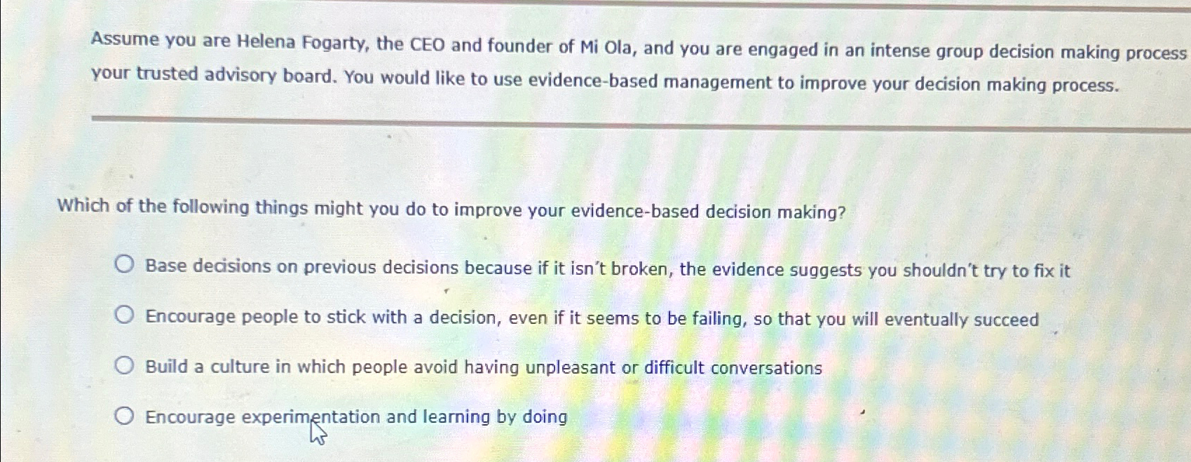 Solved Assume you are Helena Fogarty, the CEO and founder of | Chegg.com