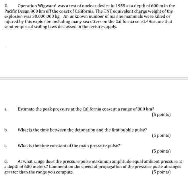 Solved 2. ﻿Operation Wigwam \( { }^{1} \) ﻿was a test of | Chegg.com