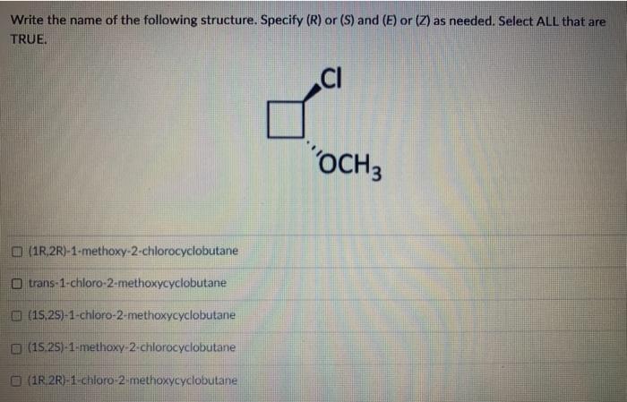 Solved Write the name of the following structure. Specify | Chegg.com