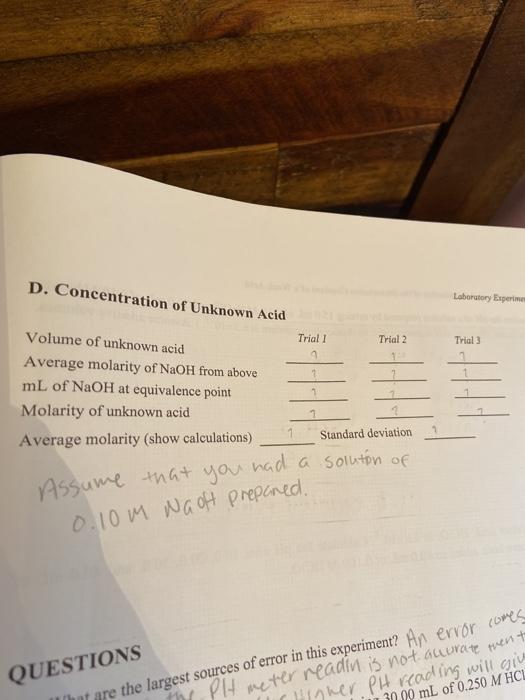 Solved Laboratory Instructor EXPERIMENT 7 REPORT SHEET | Chegg.com