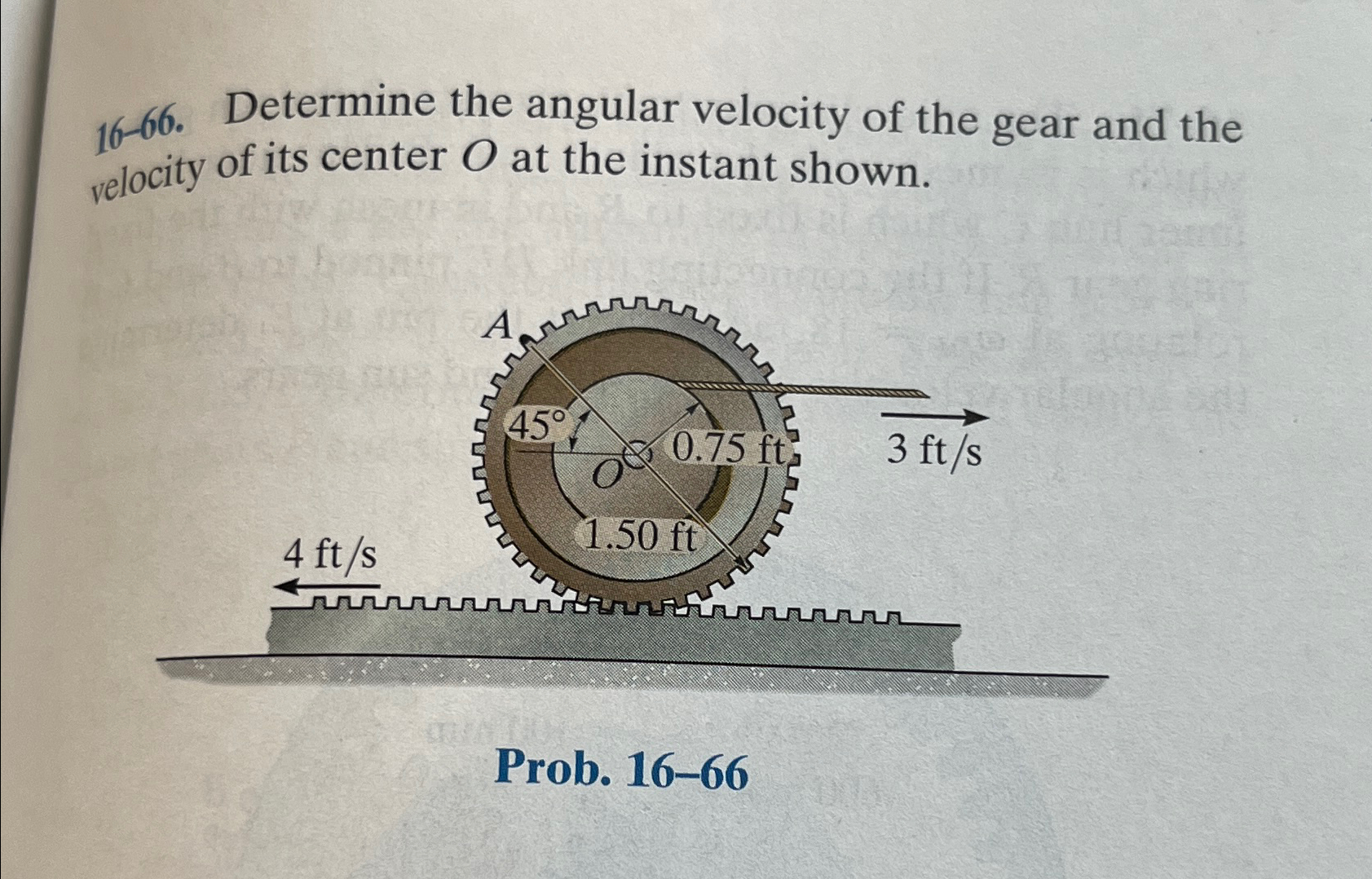 Solved 16 66 ﻿determine The Angular Velocity Of The Gear
