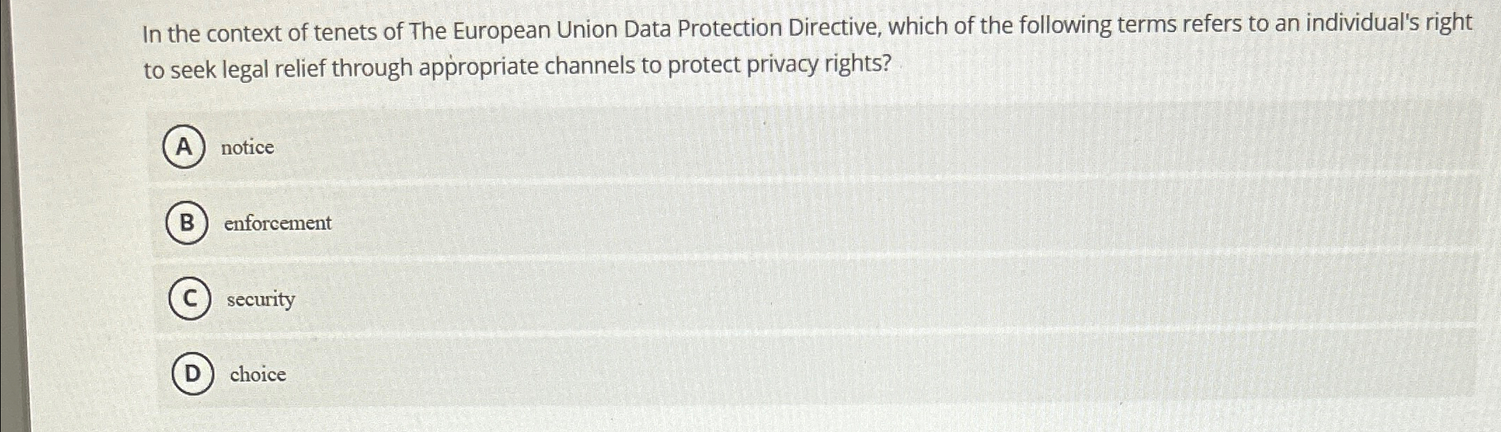 Solved In the context of tenets of The European Union Data | Chegg.com