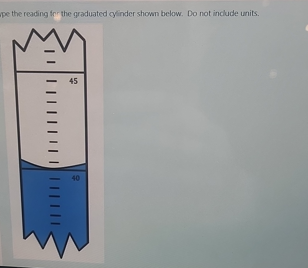 Solved Type the reading for the graduated cylinder shown | Chegg.com