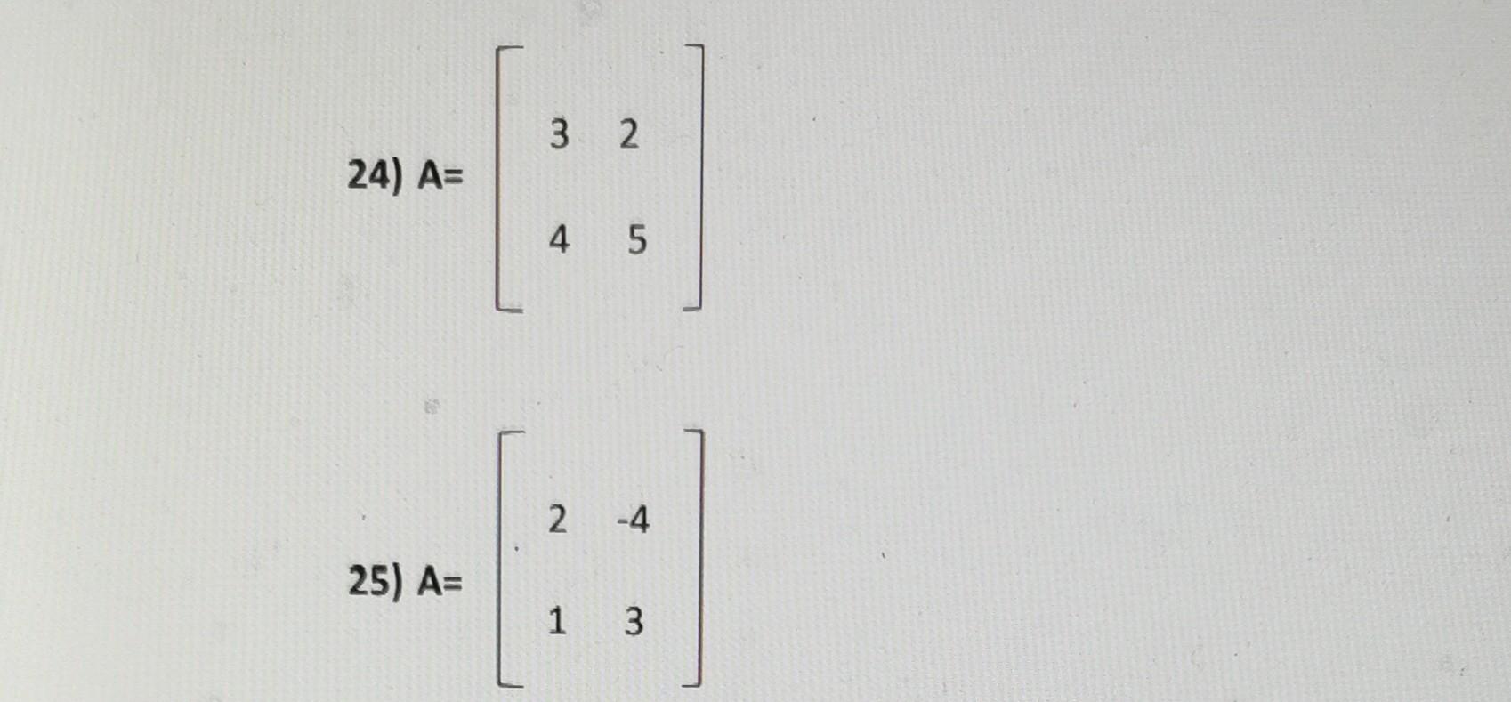 Solved Find the inverse matrix of the following matrices, | Chegg.com
