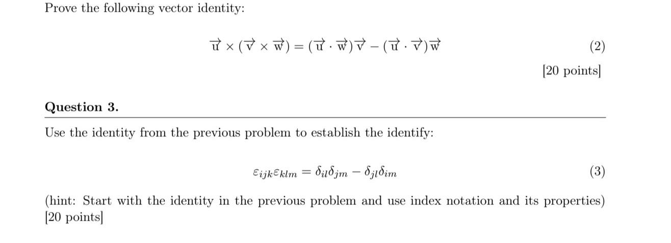 Solved fluid mechanics q3 use the identity from the | Chegg.com