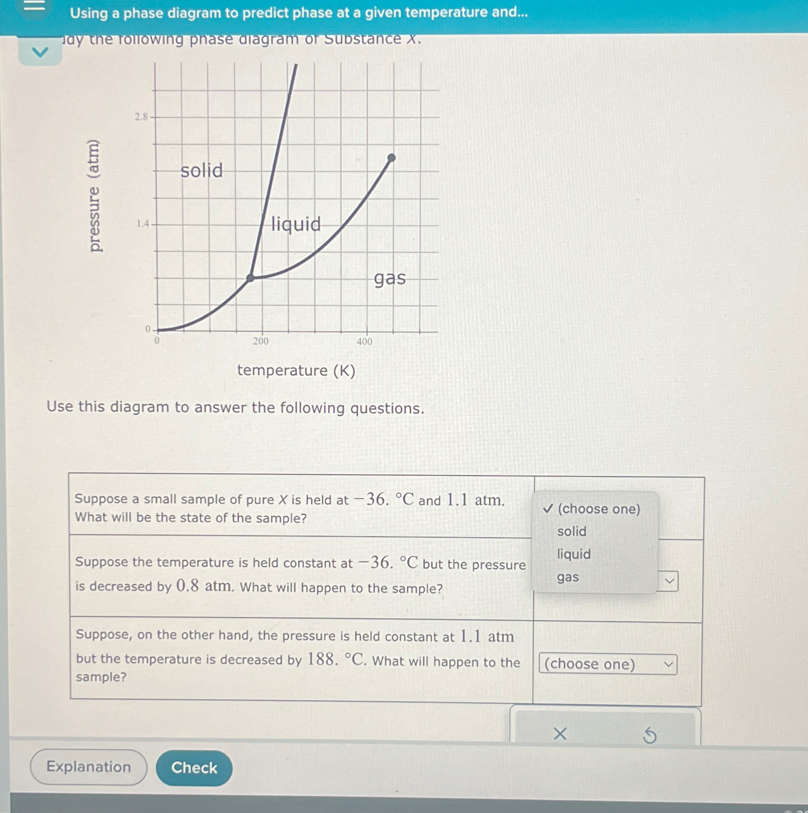 Solved Using a phase diagram to predict phase at a given | Chegg.com