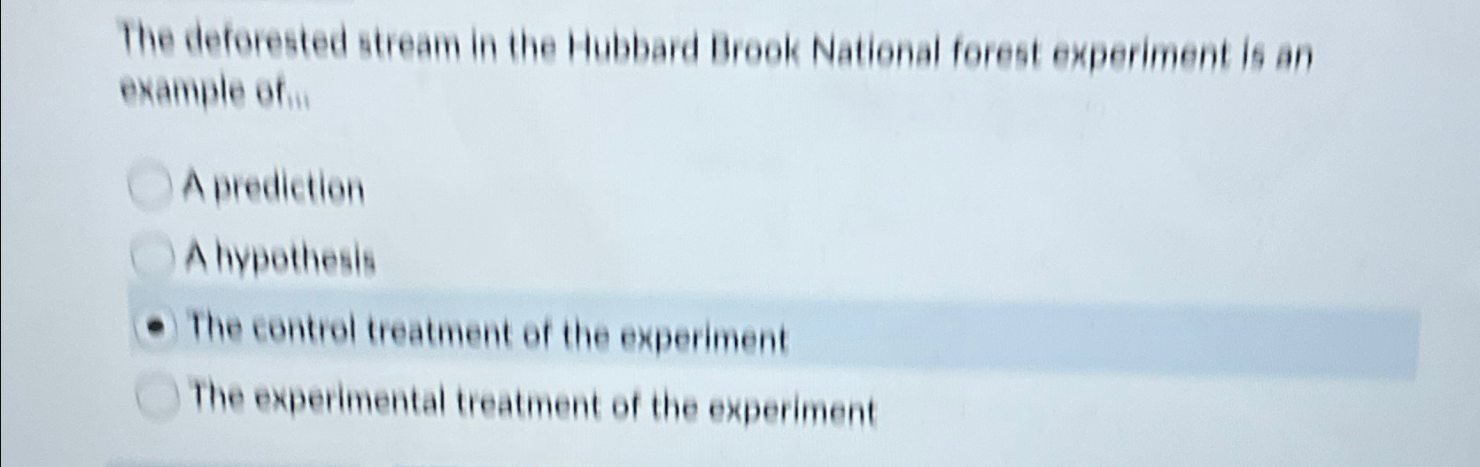 Solved The deforested stream in the Hubbard Brook National | Chegg.com