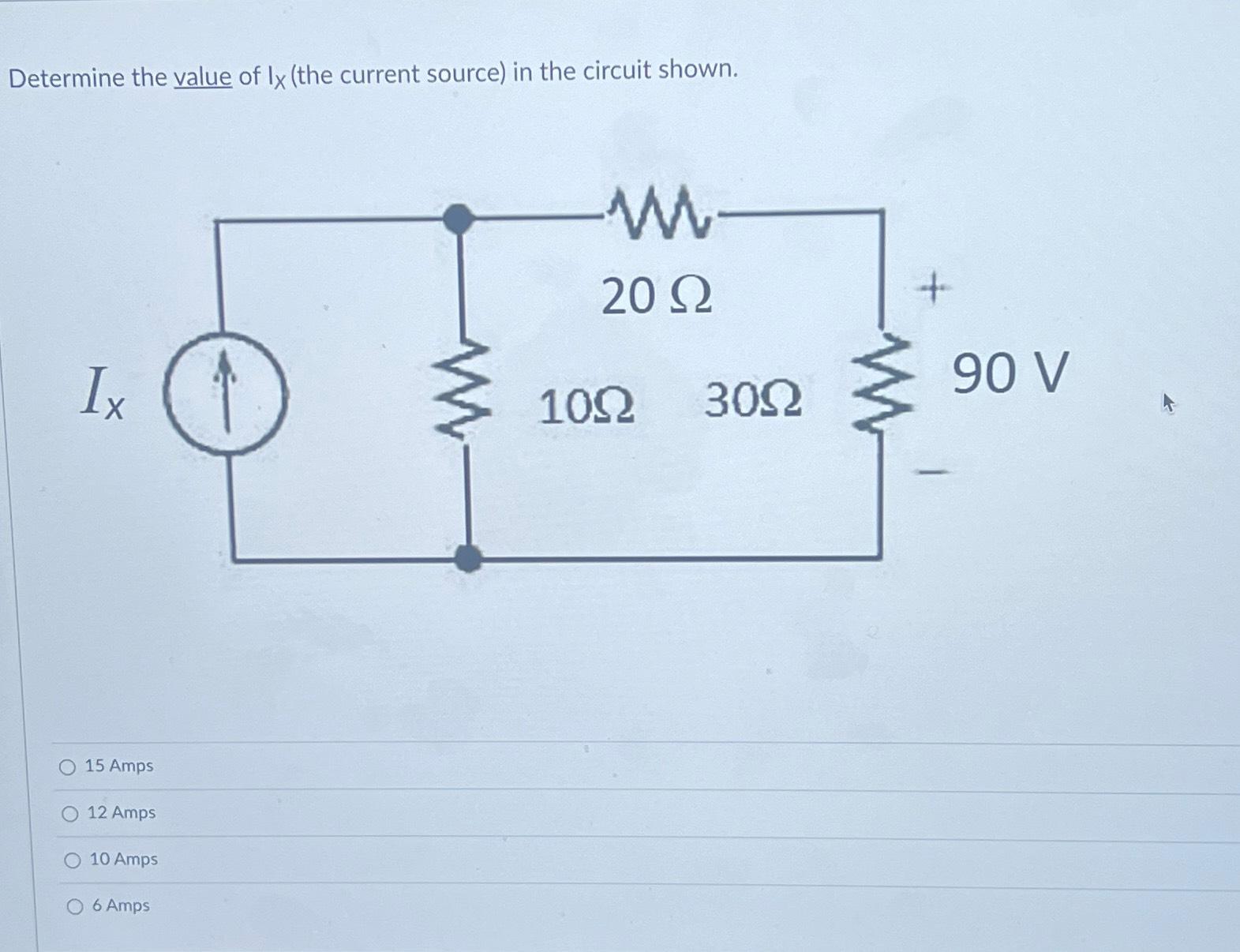Solved Determine the value of Ix (the current source) ﻿in | Chegg.com