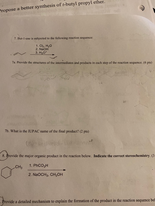 Solved Propose a better synthesis of t-butyl propyl ether. | Chegg.com