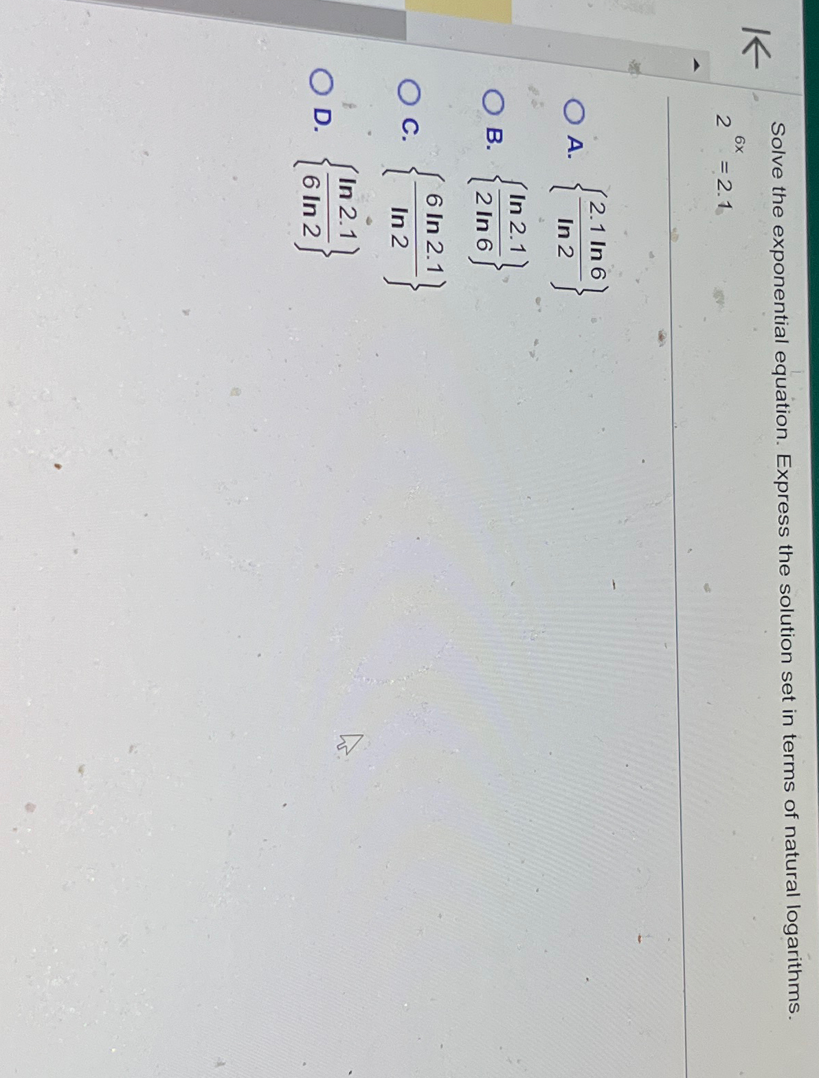 Solved Solve the exponential equation. Express the solution | Chegg.com