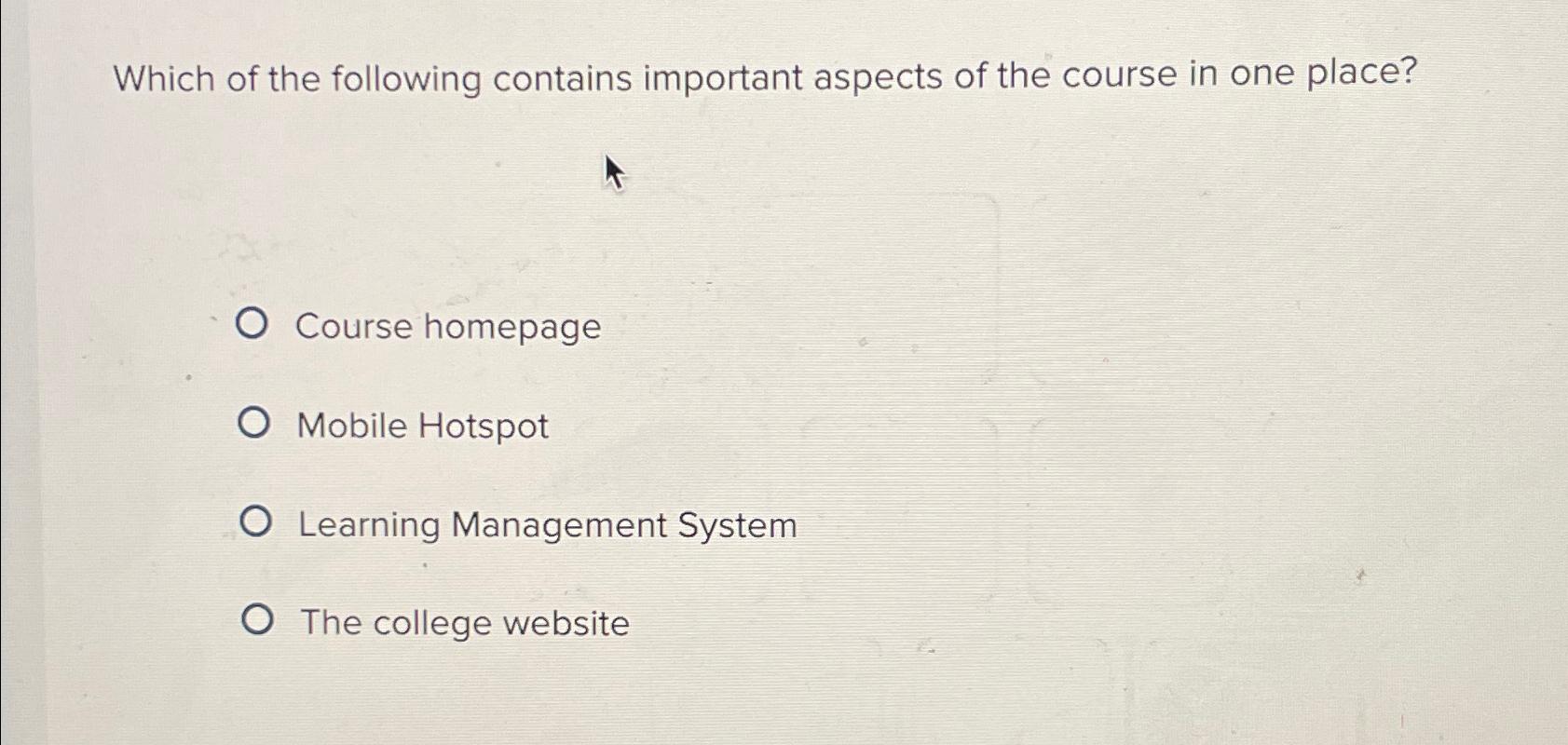 Solved Which of the following contains important aspects of | Chegg.com