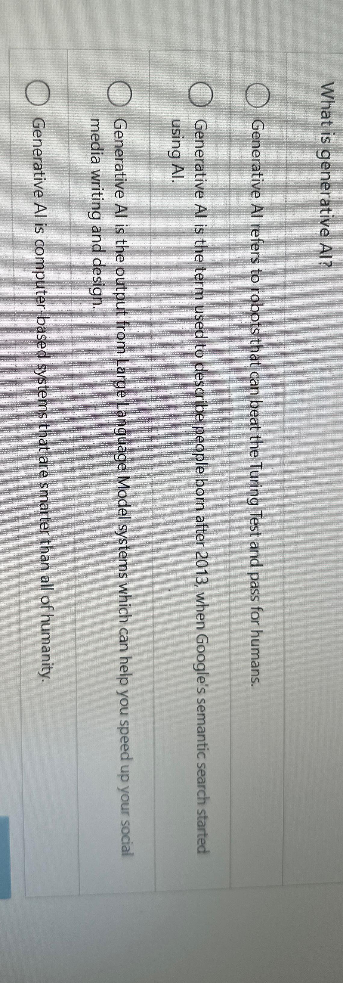 Solved What is generative AI?Generative Al ﻿refers to robots | Chegg.com