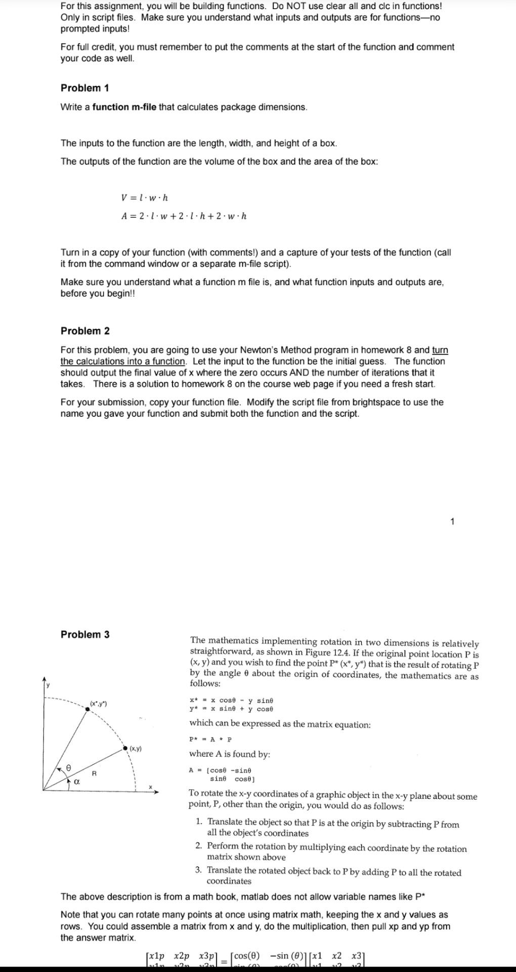 Make sure you understand what a function m file is, | Chegg.com