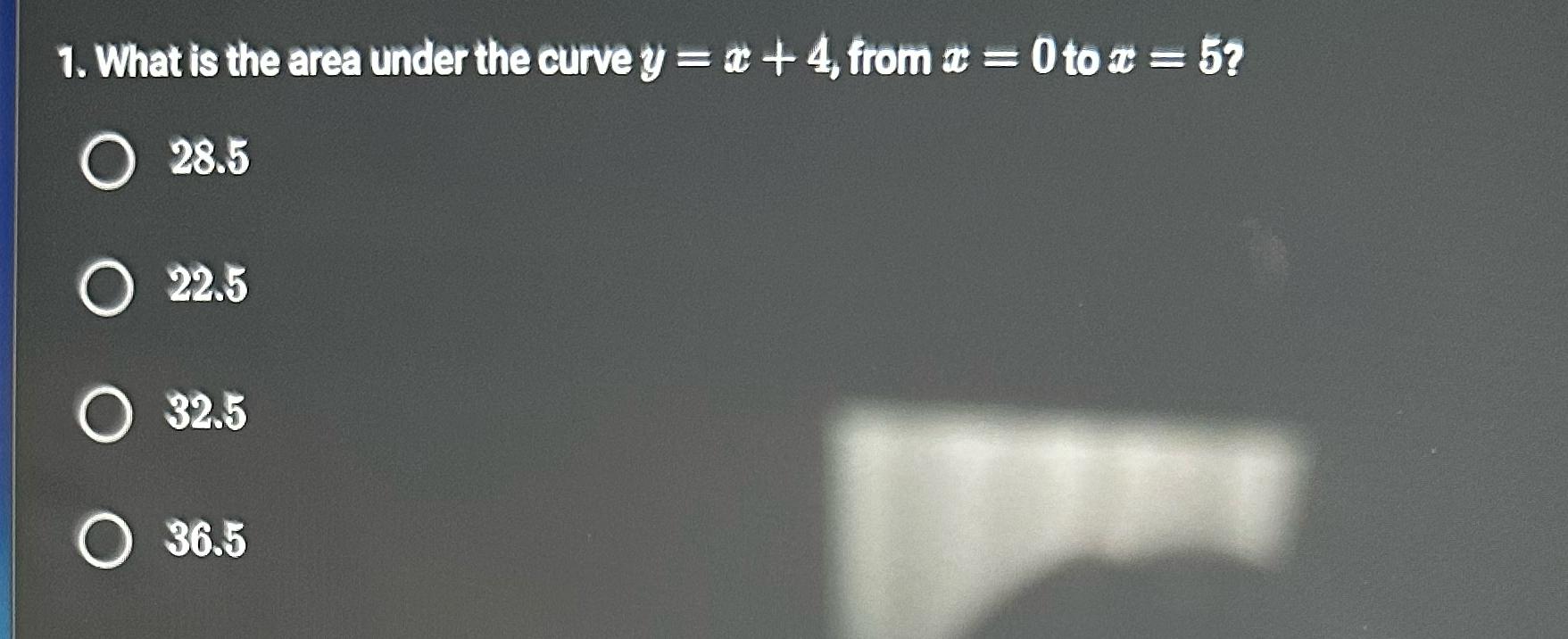 Solved What is the area under the curve y=x+4, ﻿from x=0 ﻿to | Chegg.com