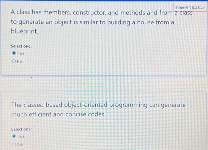 Solved A class has members, constructor, and methods and | Chegg.com
