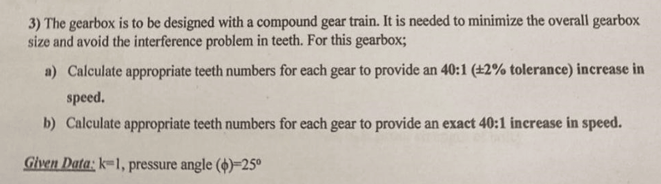 Solved The gearbox is to be designed with a compound gear | Chegg.com
