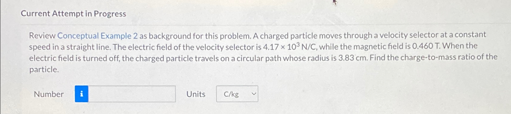 Solved Current Attempt in ProgressReview Conceptual Example | Chegg.com
