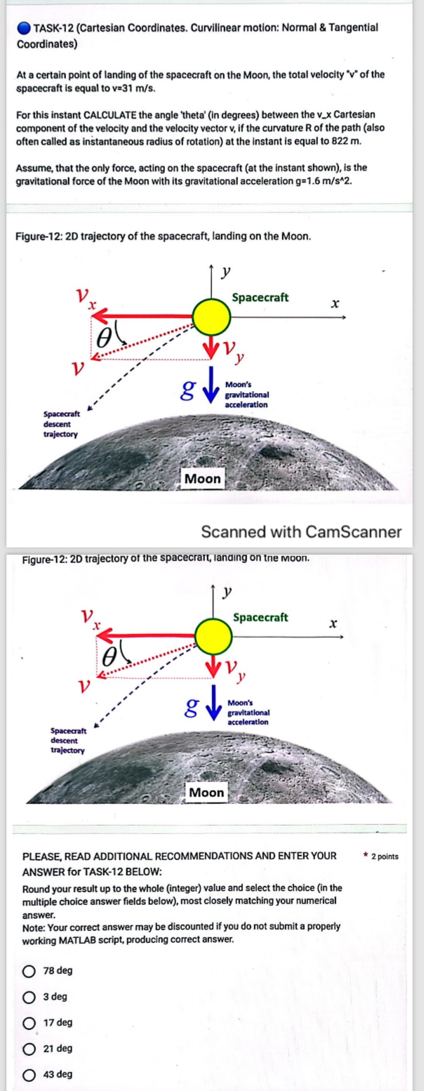 TASK-12 (Cartesian Coordinates. Curvilinear motion: | Chegg.com