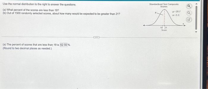 Solved Use the normal distribution to the right to answer | Chegg.com