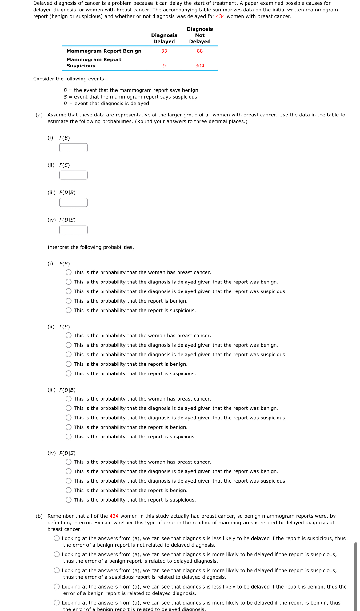 Solved Delayed diagnosis of cancer is a problem because it | Chegg.com