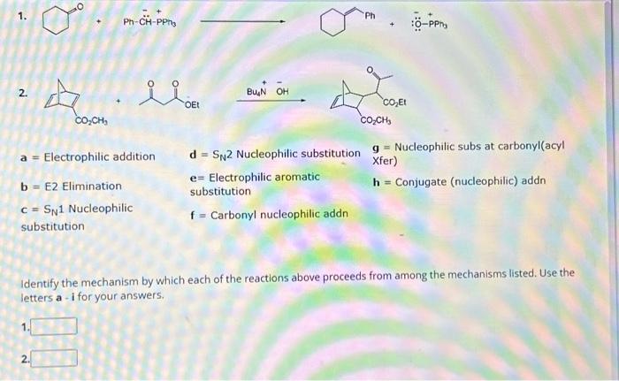 Solved 1. refliux aq. NaOH 2. a = Electrophilic addition | Chegg.com